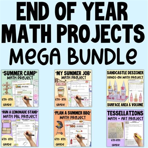 End Of The Year Math Activity Project Bundle For Middle School Tpt