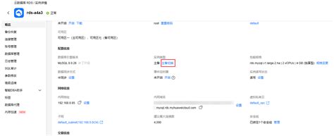 手动切换主备实例云数据库 Rds云数据库 Rds For Mysql华为云