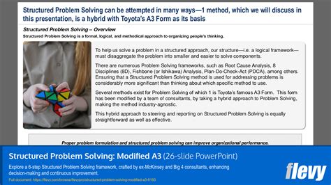 Structured Problem Solving Modified A3 Ppt Slide Deck