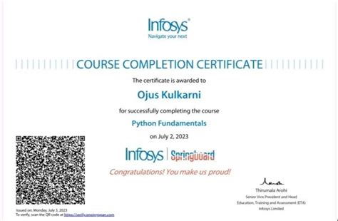 🎓 Just Completed The Python Fundamentals Course With Infosys