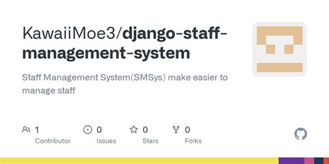 GitHub KawaiiMoe3 Django Staff Management System Staff Management