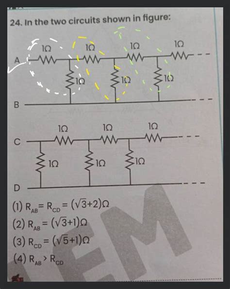 In The Two Circuits Shown In The Figure Filo
