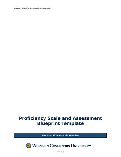 D184 Task 2 D184 Task 2 Okm1 Standards Based Assessment Proficiency Scale And Assessment
