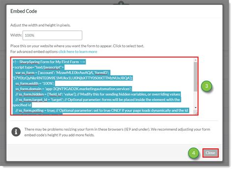 Using Form Embed Codes