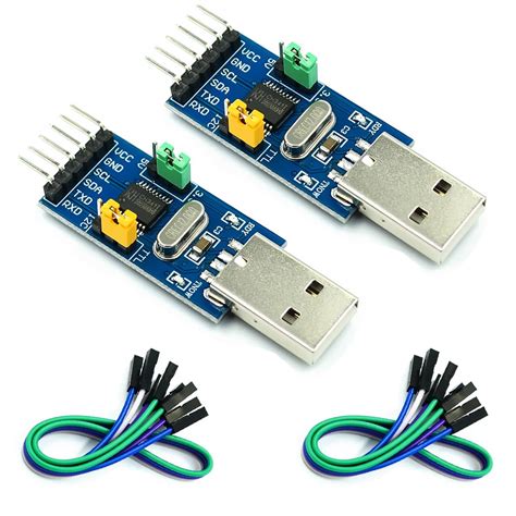 Hiletgo 2pcs Ch341t Downloader Tool Usb To I2c Iic Usb To Uart Usb To Ttl Convert Adapter Serial