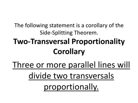 Ppt Honors Geometry Section 84 The Side Splitting Theorem Powerpoint