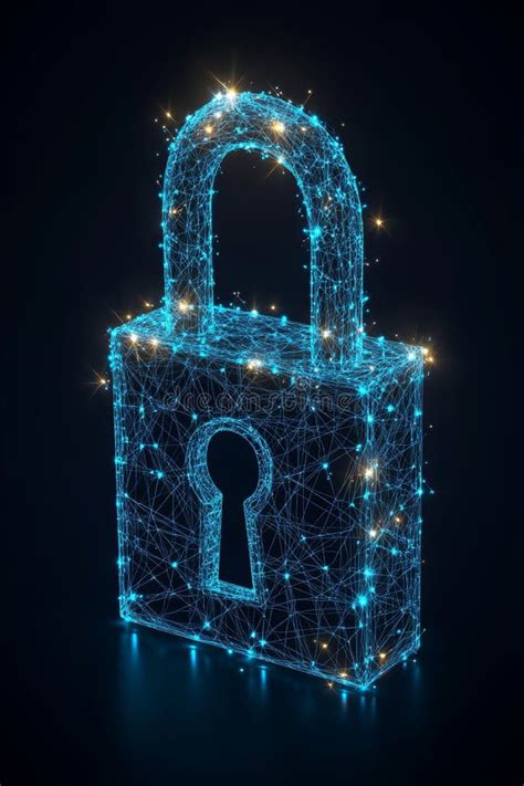 Digital Padlock On Dark Background Cybersecurity Data Protection Network Security Concept