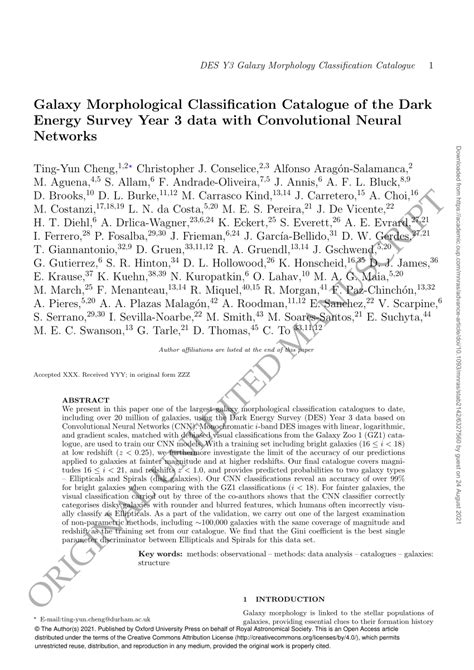 Pdf Galaxy Morphological Classification Catalogue Of The Dark Energy Survey Year 3 Data With