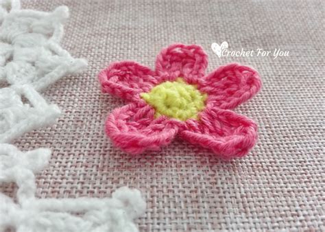 Crochet Simple Flower Applique Free Pattern Crochet For You