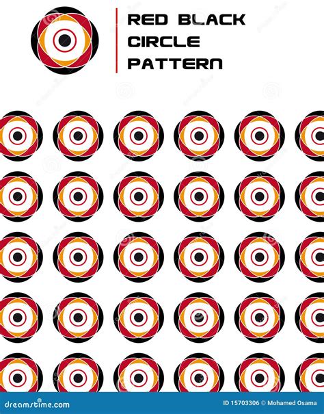 Red Black Flower Circle Pattern Stock Vector Illustration Of Orbit
