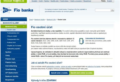 Fio Banka Osobní účet Recenze Květen 2025
