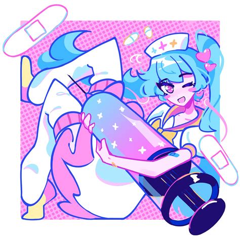 Hatsune Miku Vocaloid And 1 More Drawn By Dizzyisdizzy Danbooru