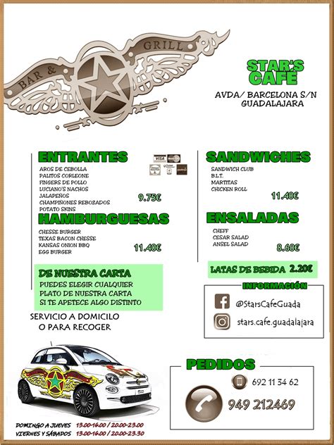 Carta A Domicilio Stars Café Guadalajara Stars Café Guadalajara