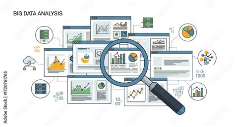 Big Data Analysis Concept Illustrated With Overlapping Browser Windows
