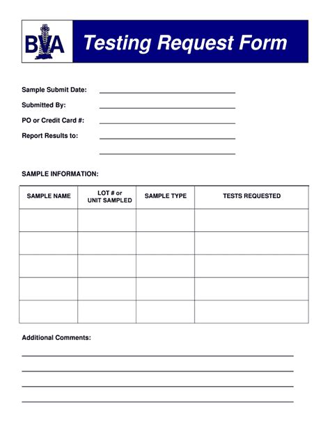 Fillable Online Testing Request Form Fax Email Print Pdffiller
