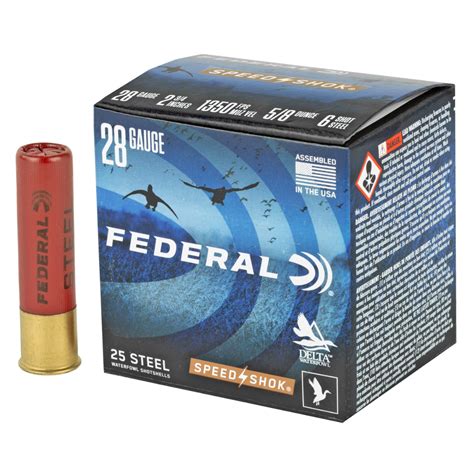 Federal Speed Shok 28 Ga 2 34 58 Oz 6 Steel Shot Box Of 25 Buy