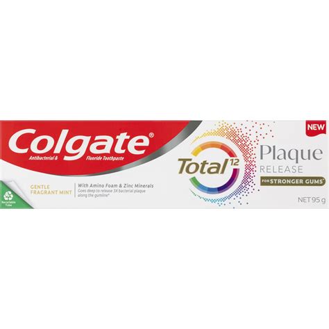 Colgate Plaque Release Toothpaste Total Fragrant Mint 95g Woolworths
