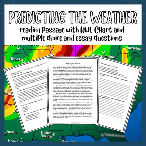Predicting The Weather Reading Passage Worksheet Comprehension