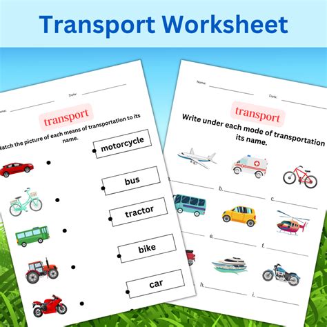 Preschool Transport Worksheet For Kindergarten Transportation For