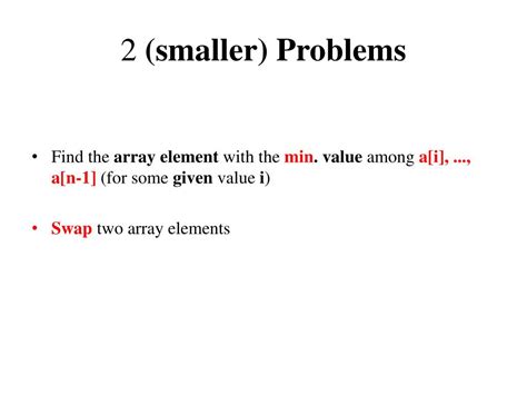 Ppt Sort An Array The Selection Sort Algorithm Powerpoint