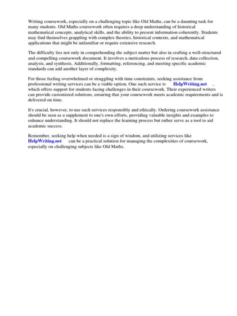 Old Maths Coursework Pdf Mathematics Teachers