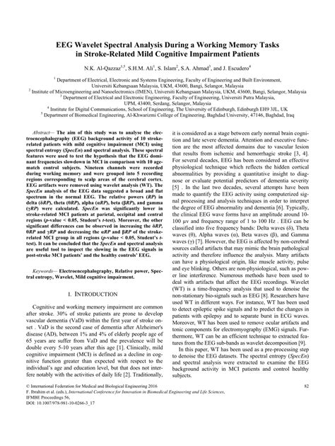 Pdf Eeg Wavelet Spectral Analysis During A Working Memory Tasks In