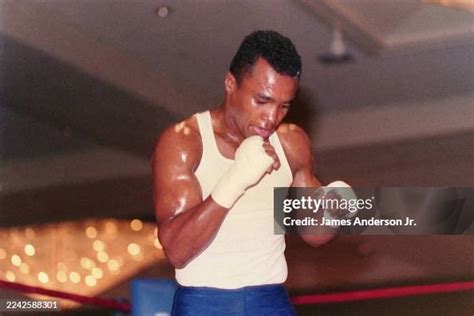 View Of American Boxer Sugar Ray Leonard As He Shadowboxes During A