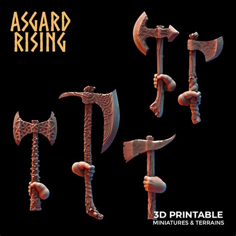 Vikings Axes Weapon Set Asgard Rising Hammerline