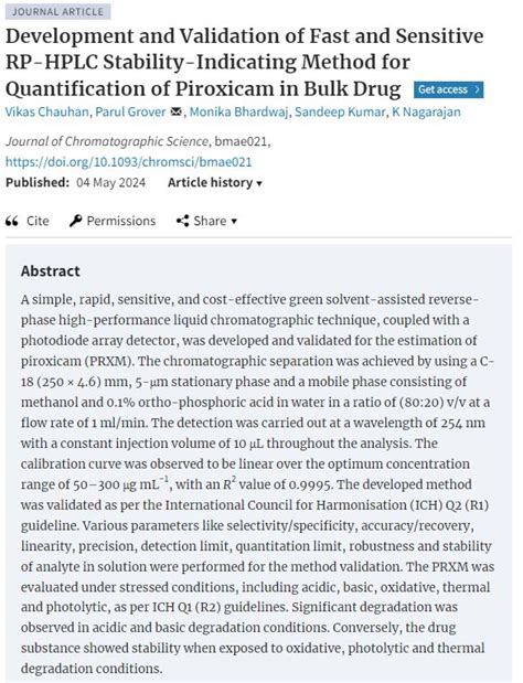Vikas Chauhan On Linkedin Excited To Share That My Research Article Titled Development And
