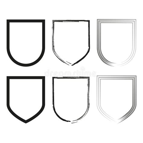 Shield Icon Set Security Defense Symbol Protection Vector Emblem