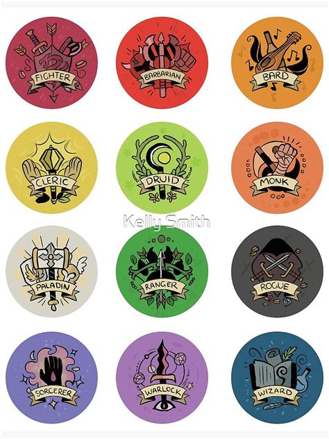 Dungeons And Dragons Classes Art Print For Sale By Kellbellz Redbubble
