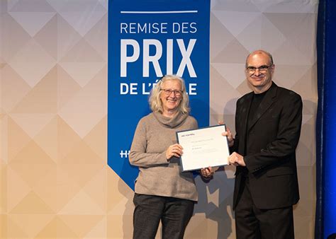 Michèle Breton Winner Of The Jean Marie Toulouse Engagement Award Hec Montréal