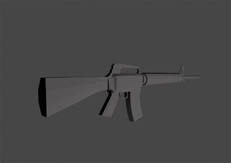 3d Model Low Poly M16 Rifle Vr Ar Low Poly Cgtrader