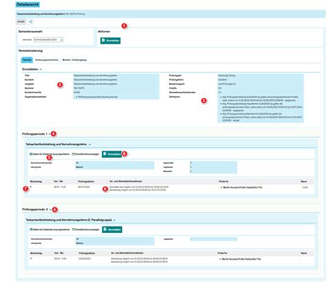 Detailanzeige Von Prüfungen Registerkarte Termine Zeus Wiki