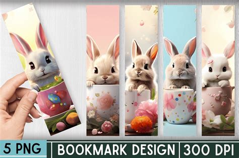 Easter Bunny Cute Rabbit Tea Bookmark Graphic By Digitalart12 · Creative Fabrica