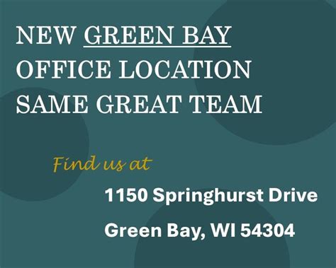 🎉 Weve Moved 🏢 Exciting News Weve Relocated Our Green Bay Office To