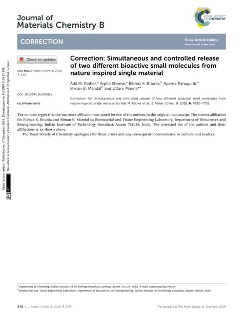 Pdf Correction Simultaneous And Controlled Release Of Two Different