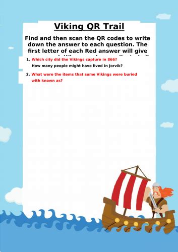Viking Qr Code Trail Teaching Resources