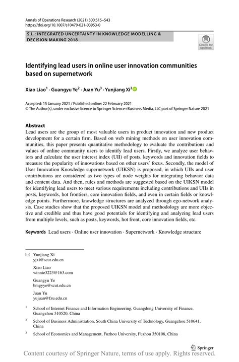 Identifying Lead Users In Online User Innovation Communities Based On