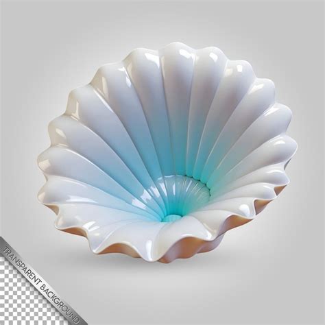 Premium Psd A White Shell With A Blue And White Shell On It