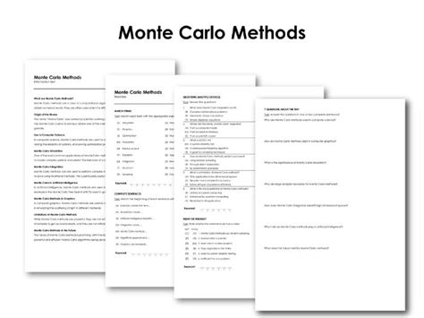 Monte Carlo Methods Teaching Resources