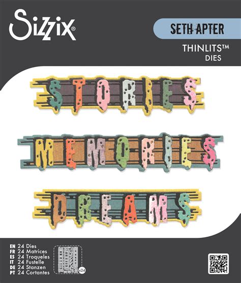 Sizzix Thinlits Die Set By Seth Apter 24 Pkg Word Wafers 2 630454293293