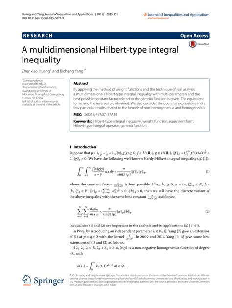 pdf a multidimensional hilbert type integral inequality