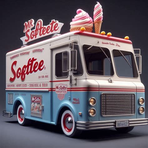 A Modernized Version Of The Mr Softee Truck Realistic Ice Cream Truck Ice Cream Van Mister