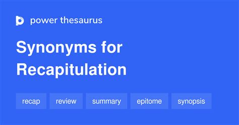 597 Recapitulation Synonyms