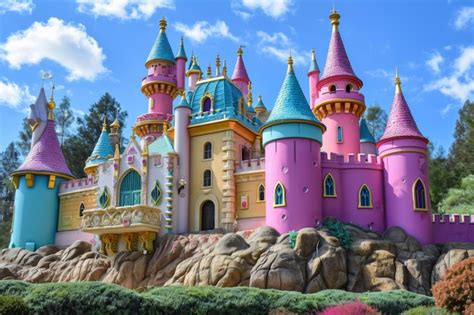 Castillo Hecho Para Una Princesa Lleno De Colores Vibrantes Y