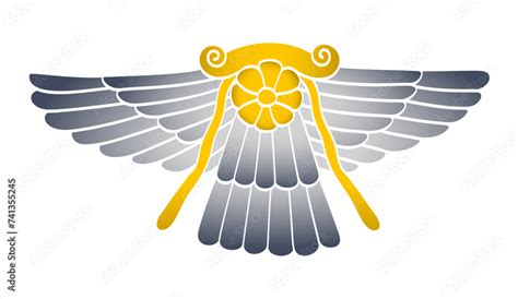 Winged Solar Disk Of God Ashur A Sun Emblem With Wings Symbol Of
