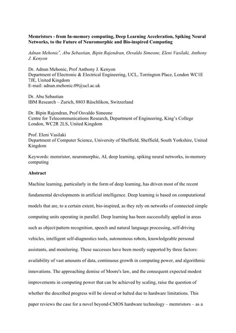pdf memristors from in memory computing deep learning