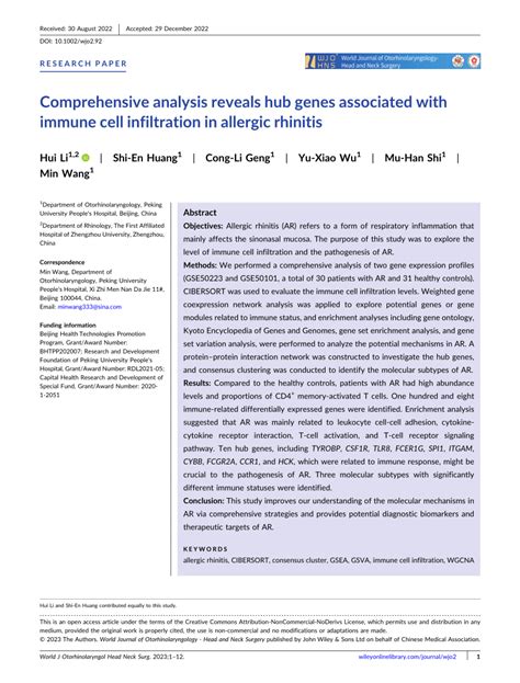Pdf Comprehensive Analysis Reveals Hub Genes Associated With Immune