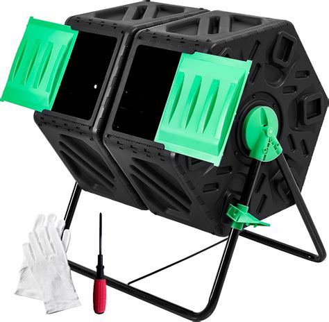 Yitahome Large Outdoor Dual Chamber Compost Bin 37 Gallon Rotating